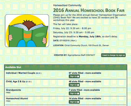Scholastic Book Fair Volunteers | Organize with Online Sign Ups