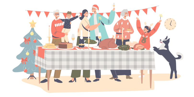 Christmas Brunch Potluck Clipart