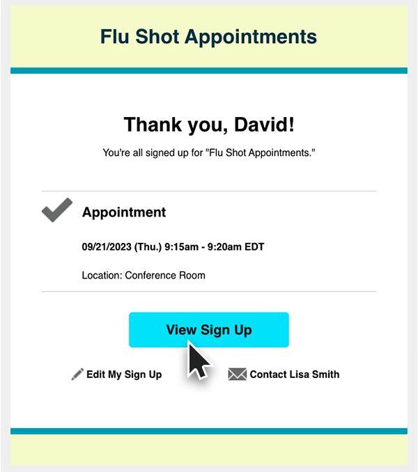 Edit Sign Up Or RSVP