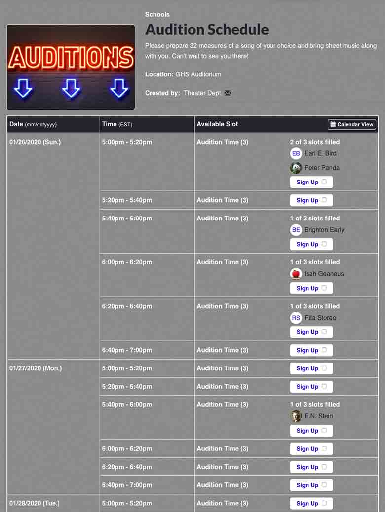 SignUpGenius.com: Free Online Sign Up Forms