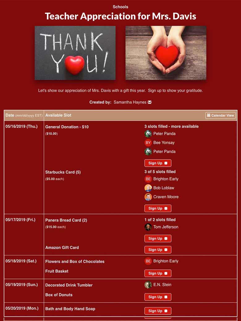 SignUpGenius.com: Free Online Sign Up Forms