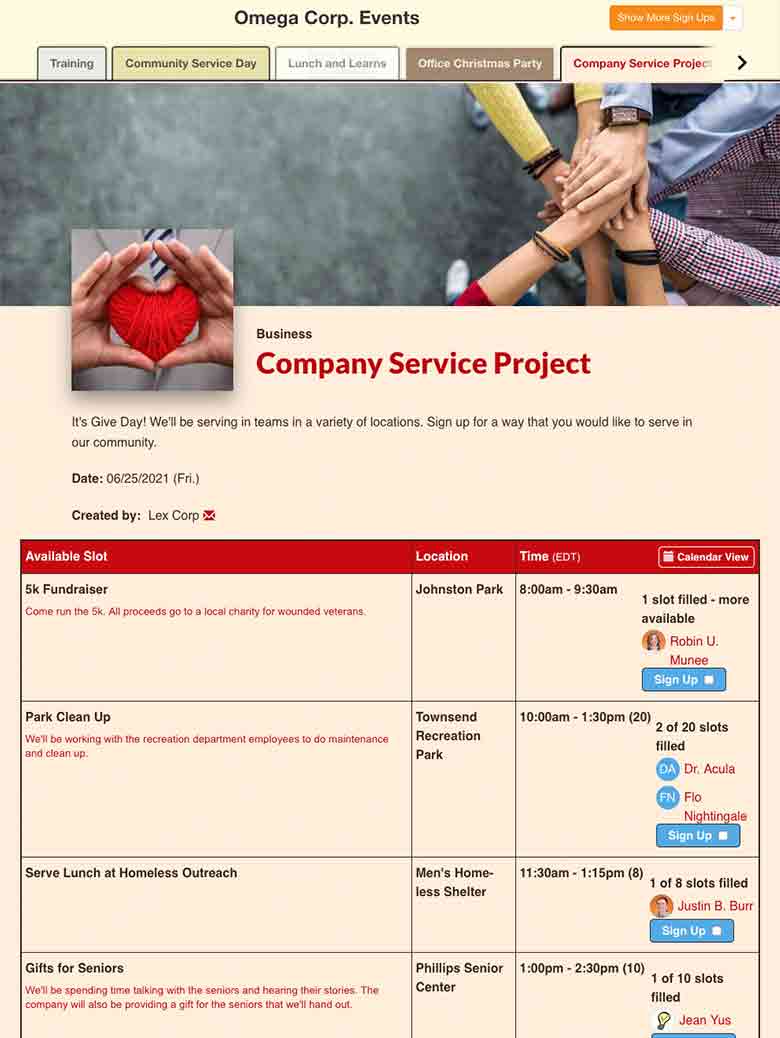 SignUpGenius.com: Free Online Sign Up Forms