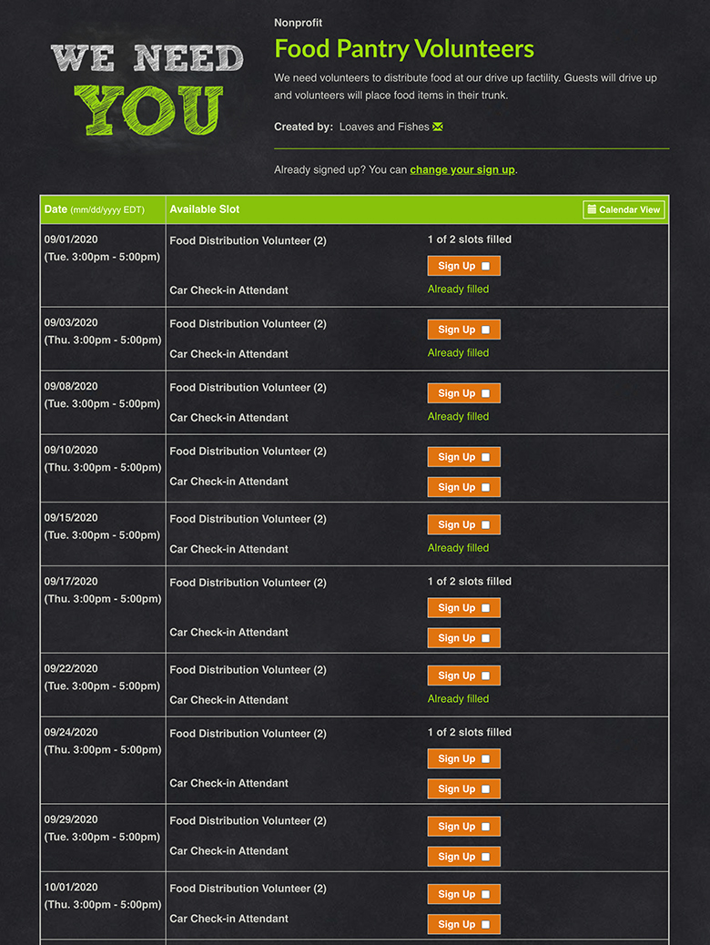 SignUpGenius.com: Free Online Sign Up Forms