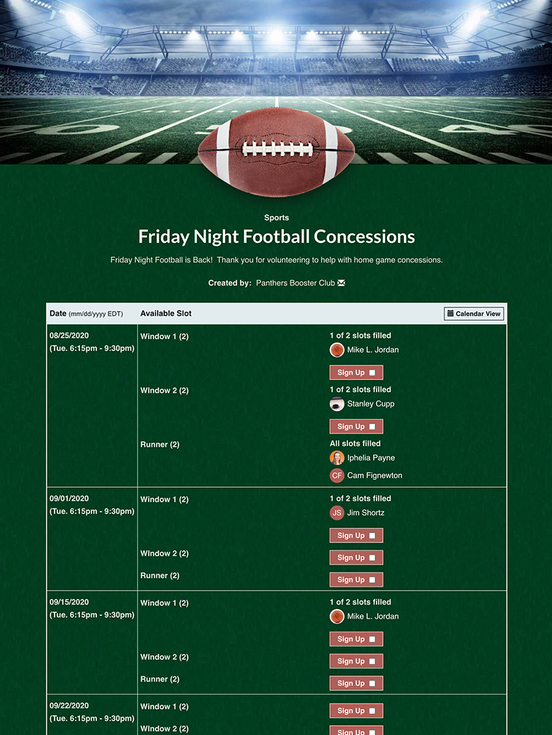 SignUpGenius.com: Free Online Sign Up Forms