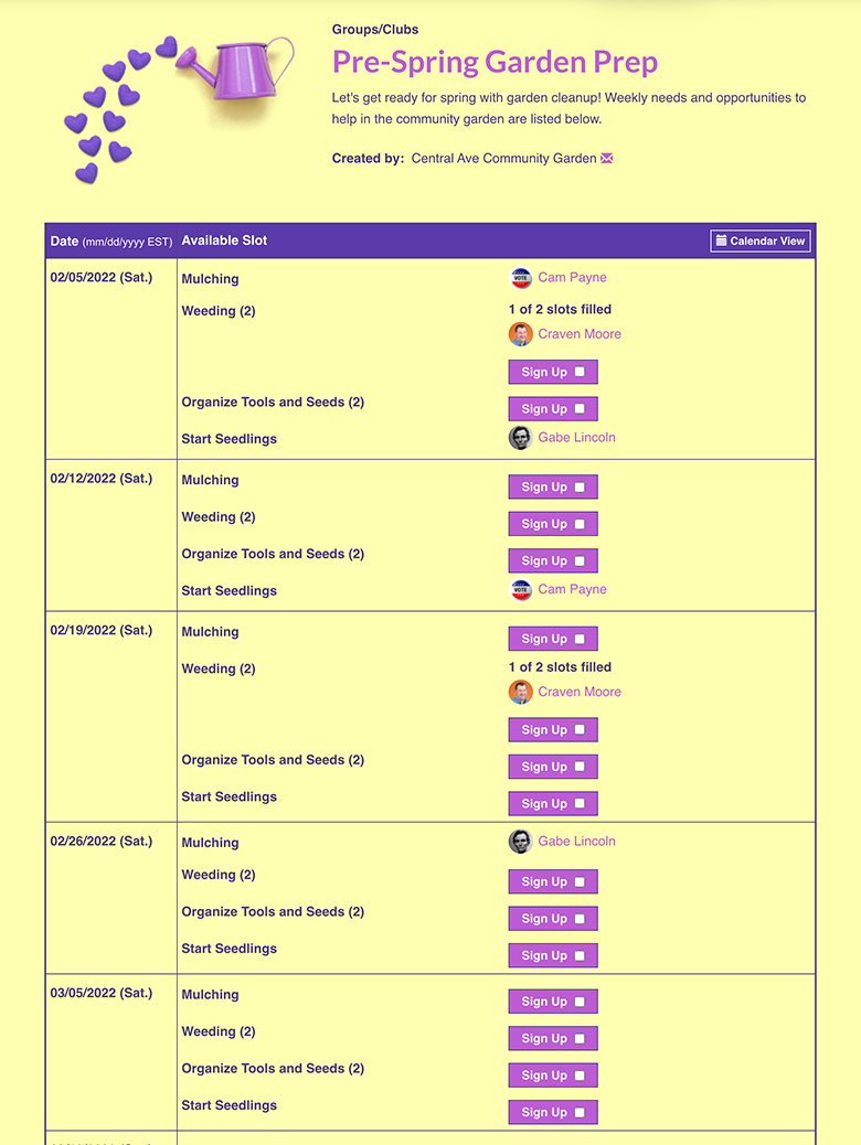 SignUpGenius.com: Free Online Sign Up Forms