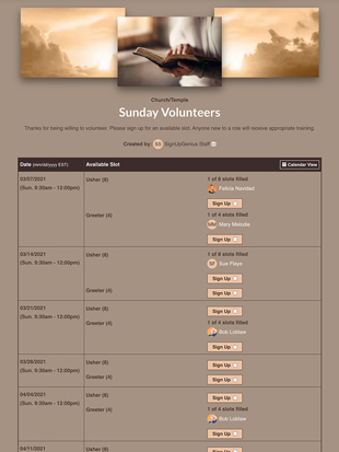 SignUpGenius.com: Free Online Sign Up Forms