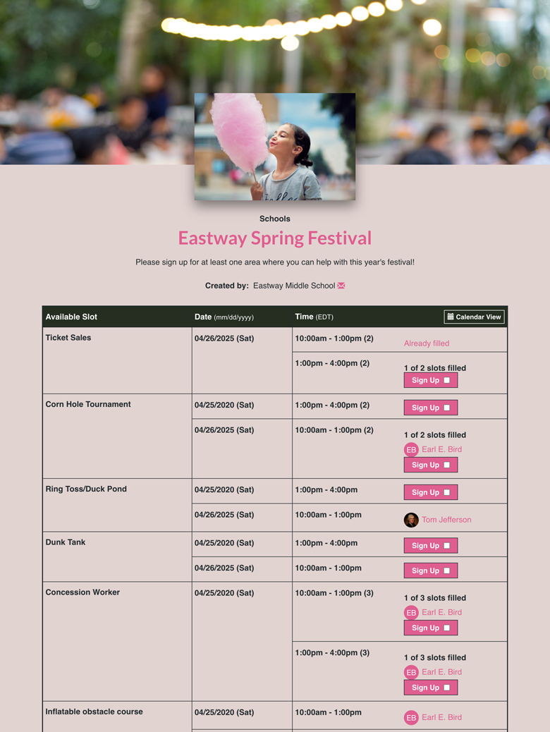 SignUpGenius.com: Free Online Sign Up Forms