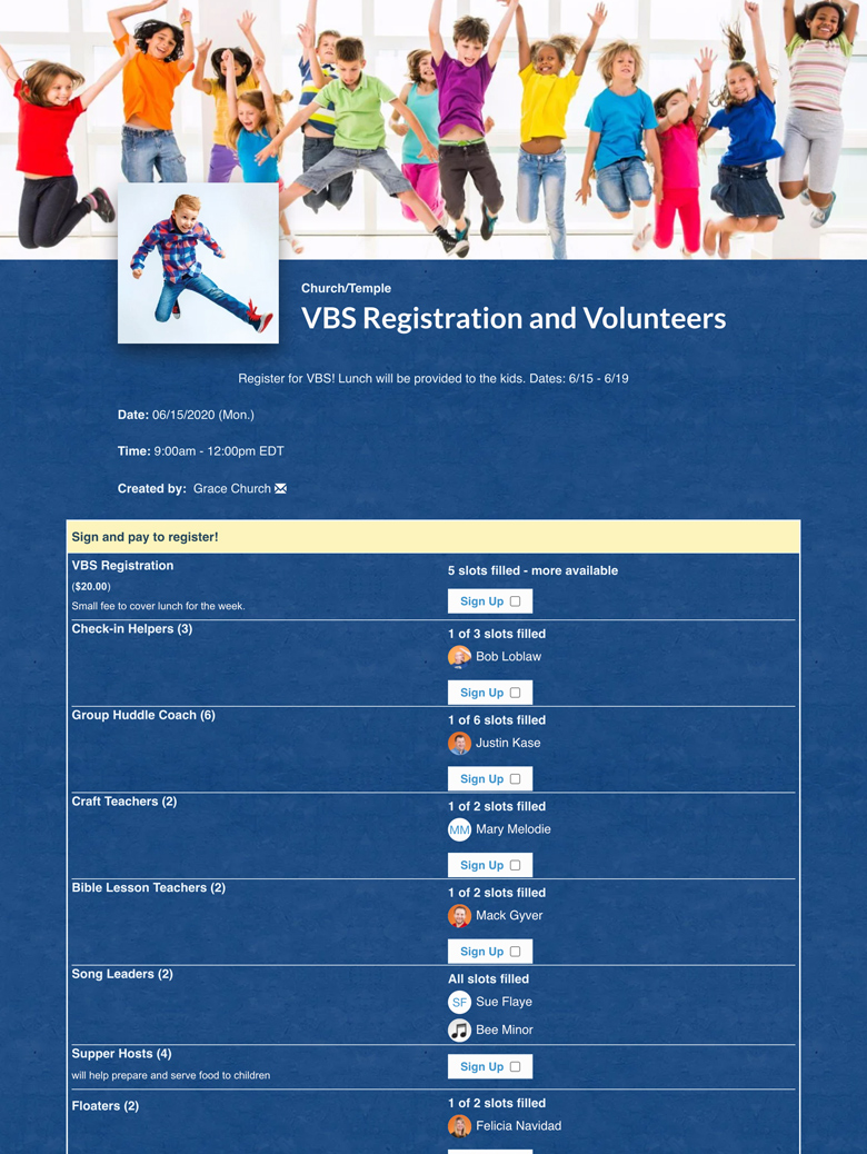 SignUpGenius.com: Free Online Sign Up Forms