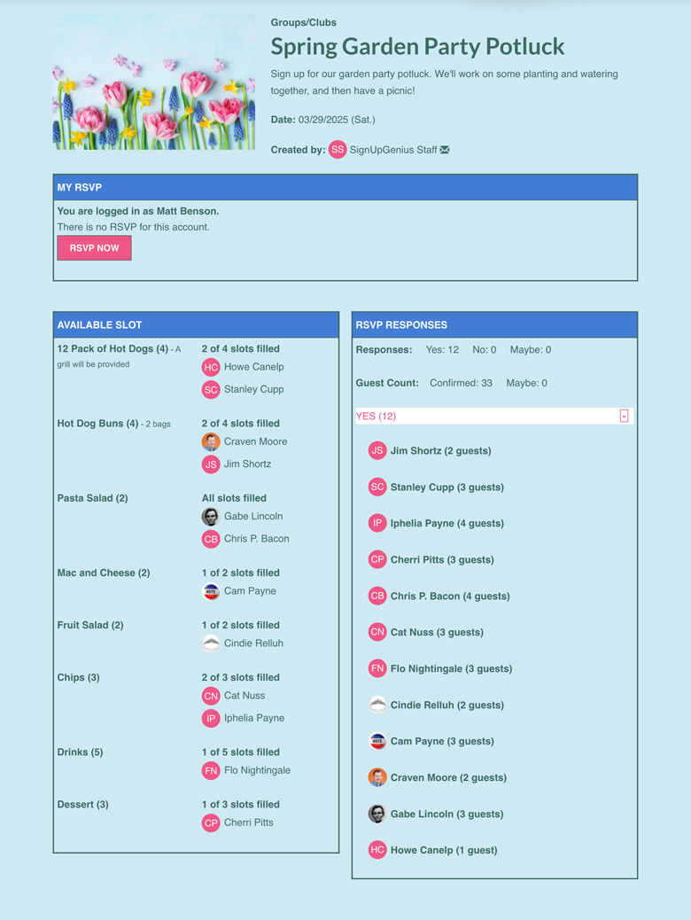 SignUpGenius.com: Free Online Sign Up Forms