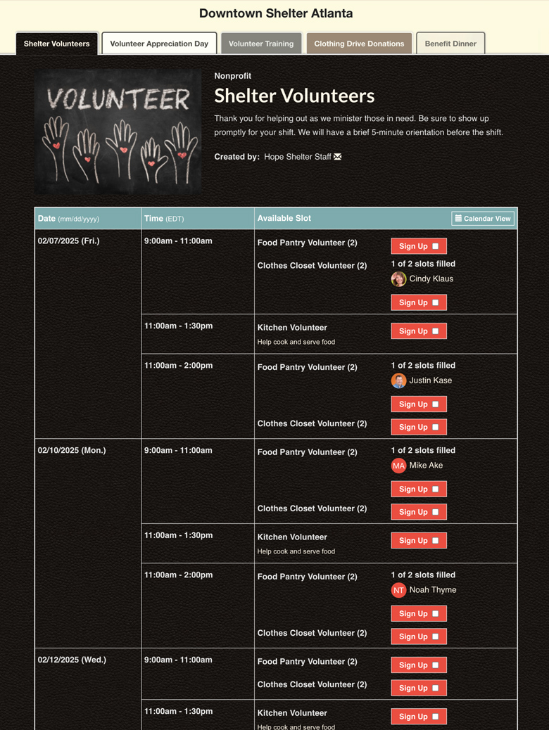 SignUpGenius.com: Free Online Sign Up Forms