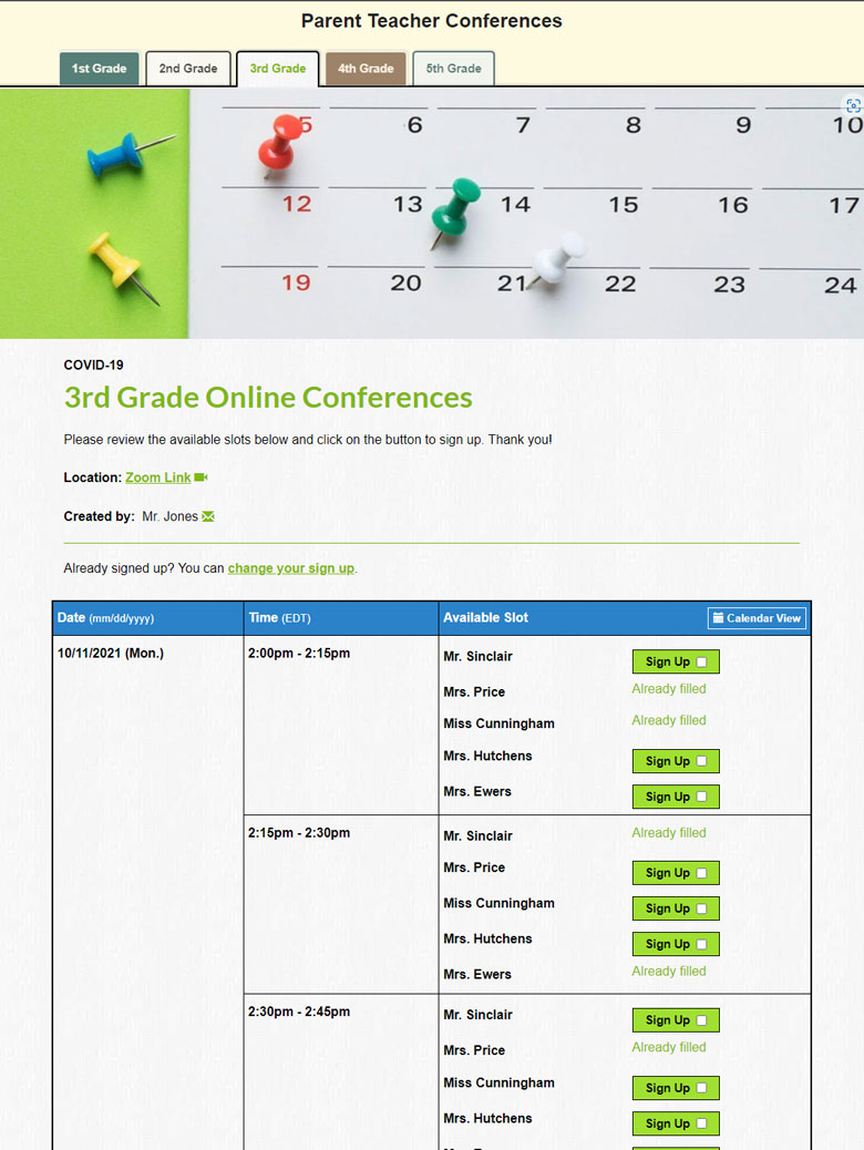 SignUpGenius.com: Free Online Sign Up Forms