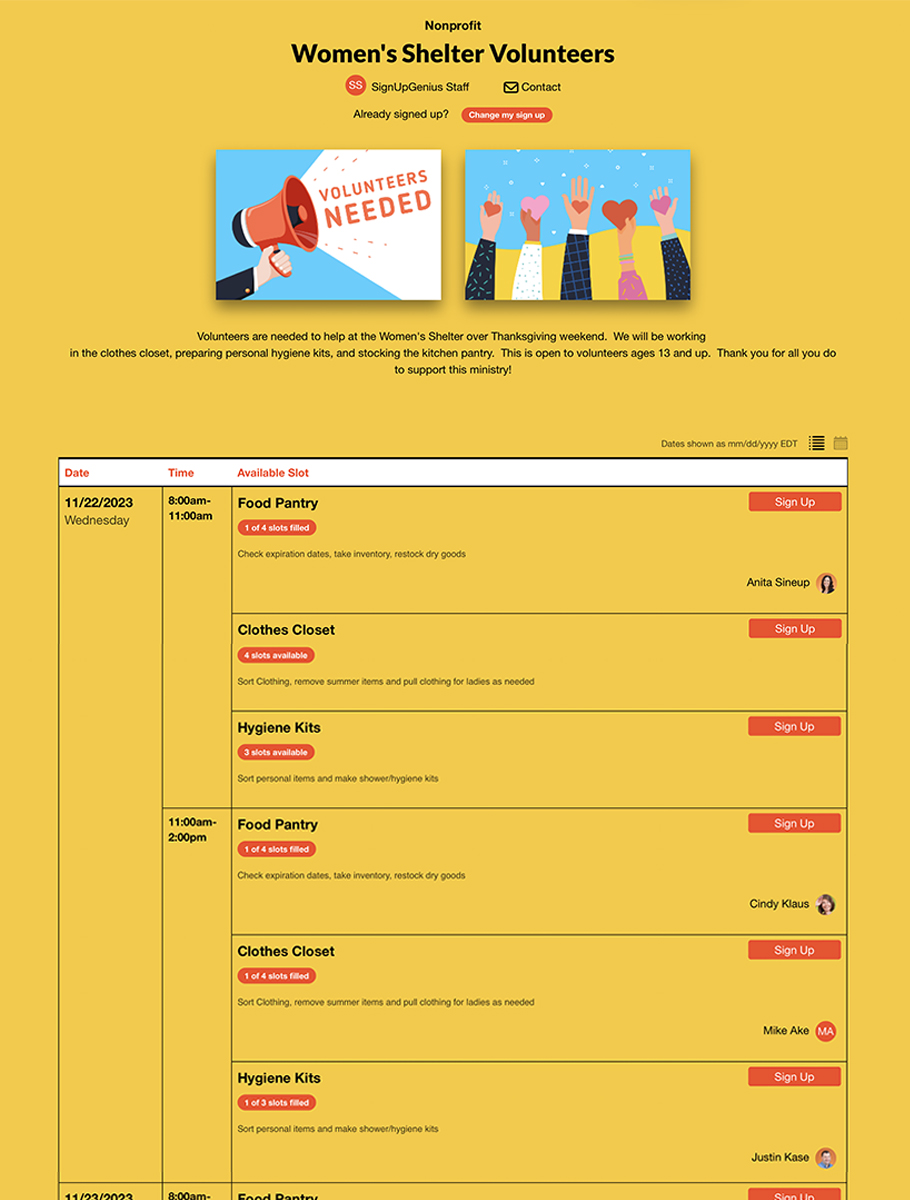 SignUpGenius - Free Online Sign Up Forms