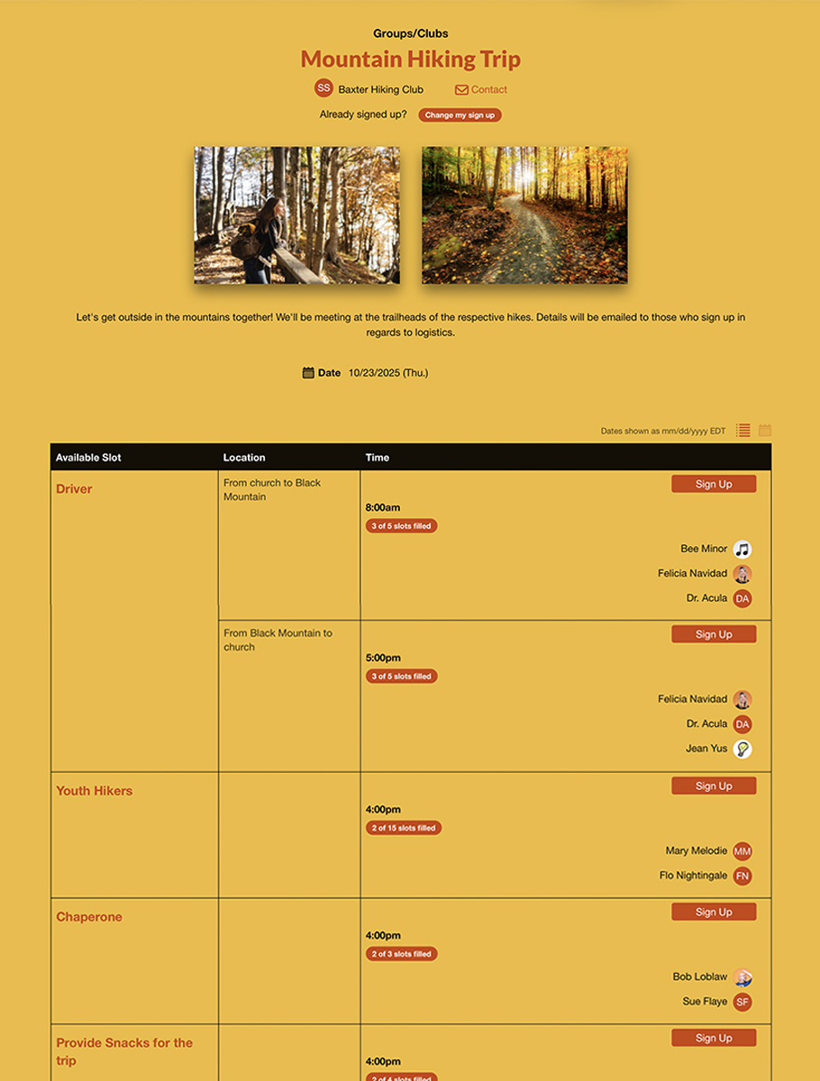 SignUpGenius - Free Online Sign Up Forms