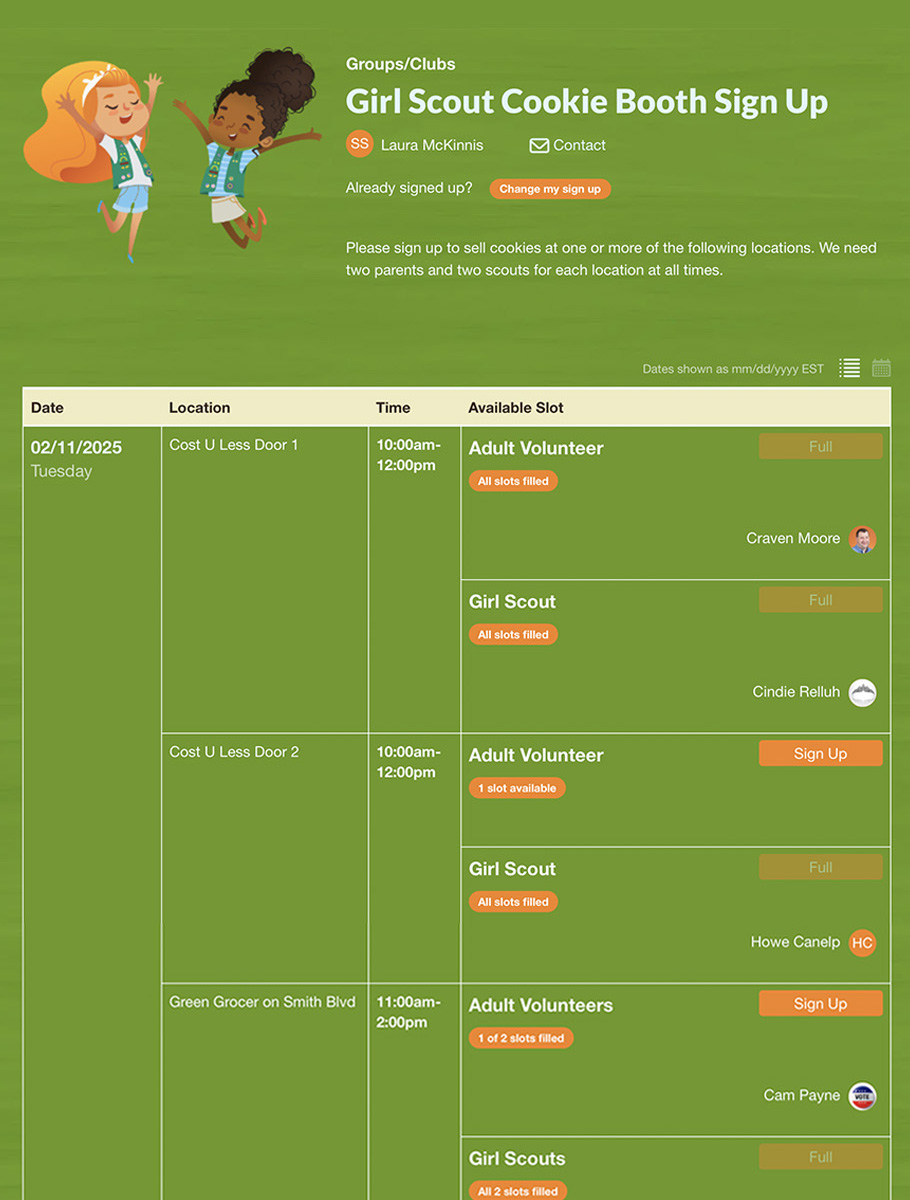SignUpGenius - Free Online Sign Up Forms