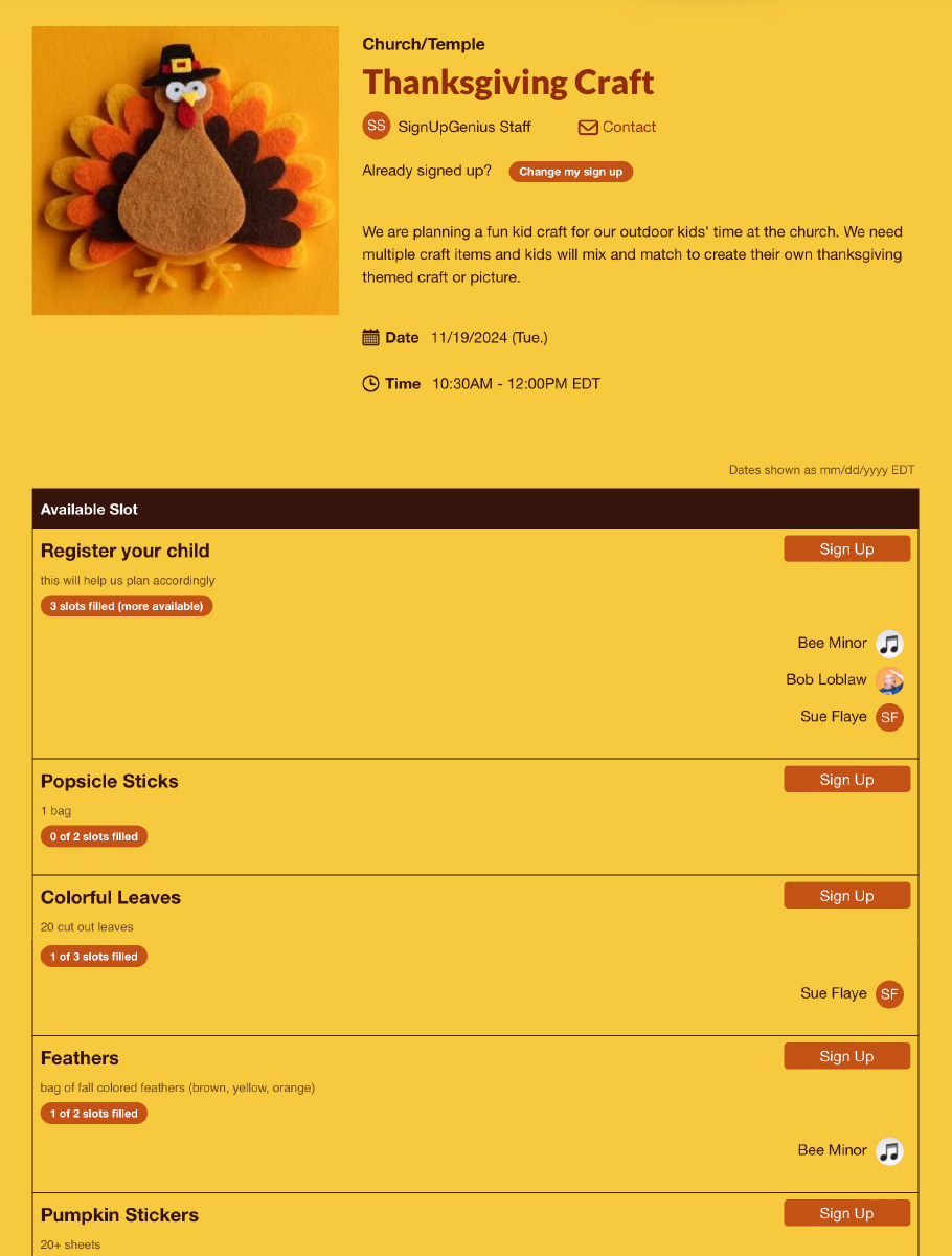 SignUpGenius - Free Online Sign Up Forms