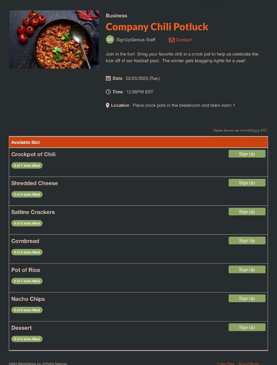 SignUpGenius - Free Online Sign Up Forms
