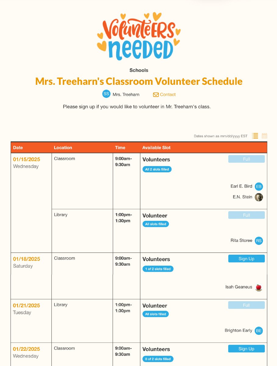 SignUpGenius - Free Online Sign Up Forms
