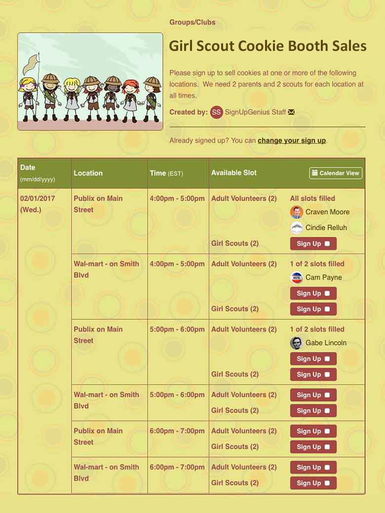 SignUpGenius.com: Free Online Sign Up Forms