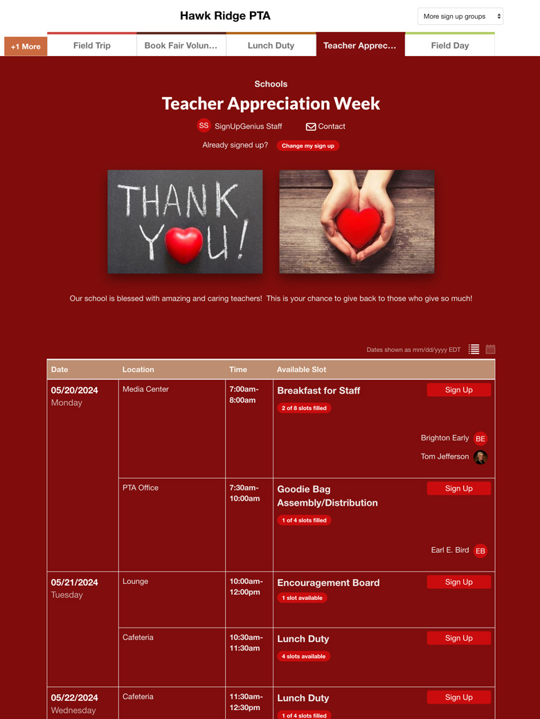 $2,500 Teacher Appreciation Giveaway - SignUpGenius