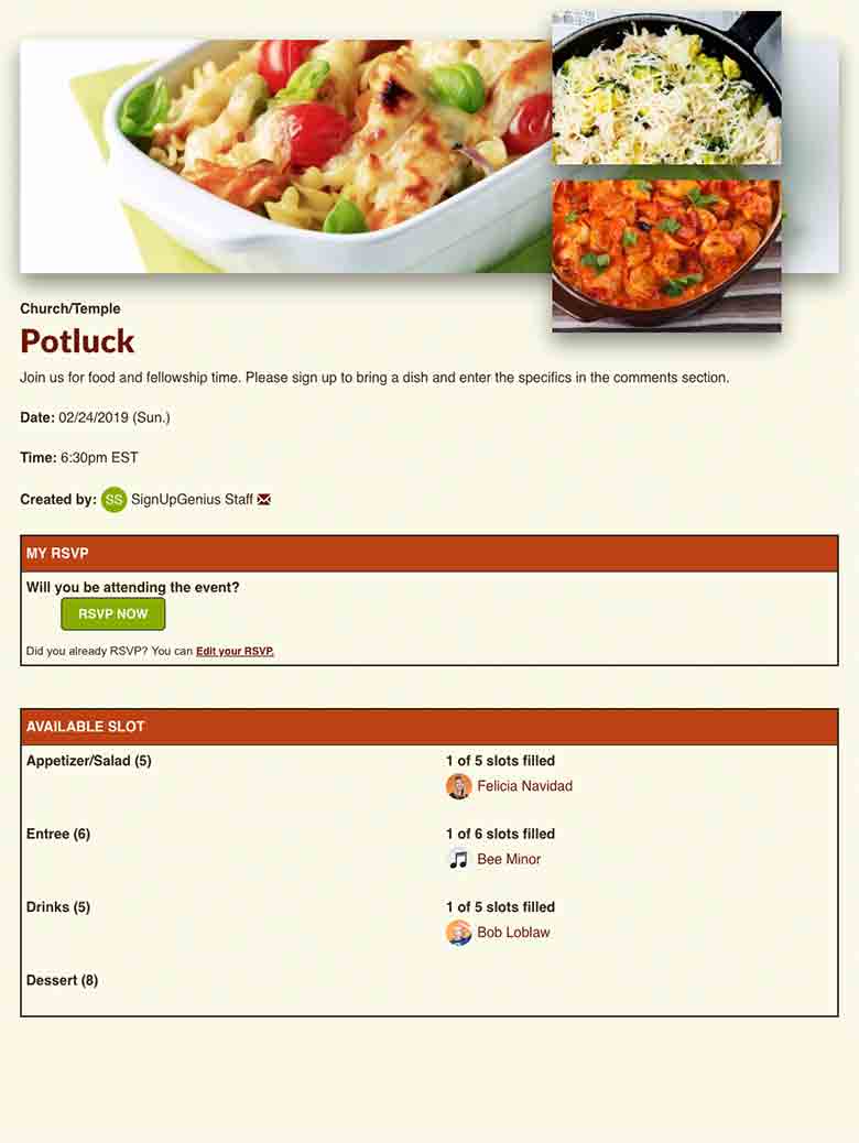 Plan The Perfect Potluck Party With A Free Online Sign Up